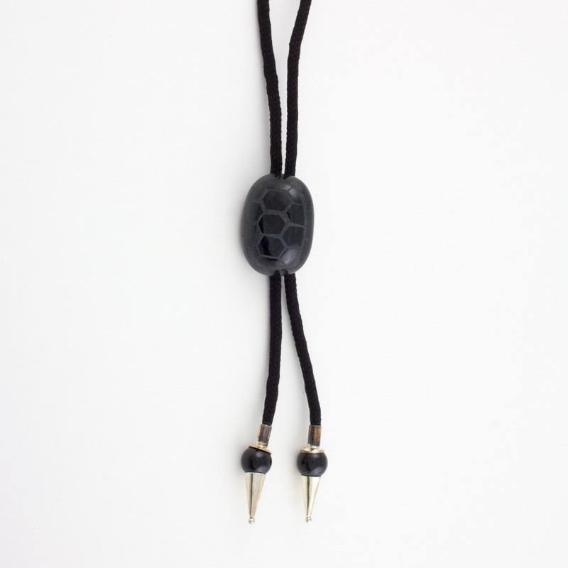 Bolo Tie with dark green jade turtle shell – Jade Maya